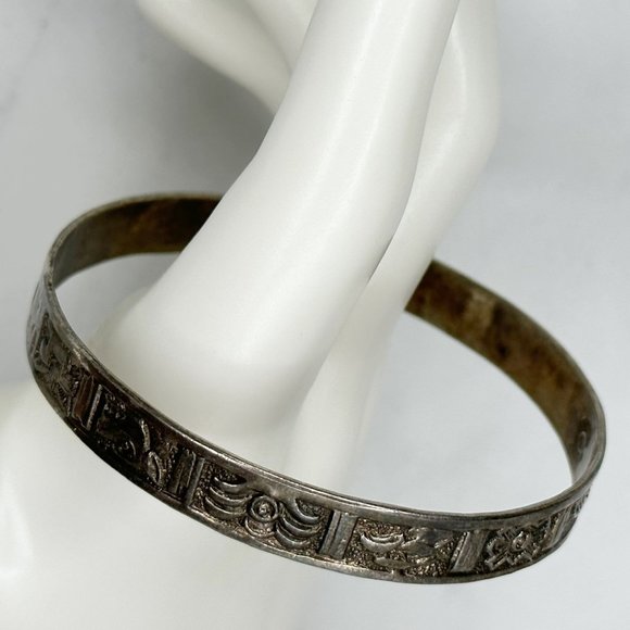 Taxco | Jewelry | Vintage Taxco Mexico Silver Tone Southwestern Stamped ...